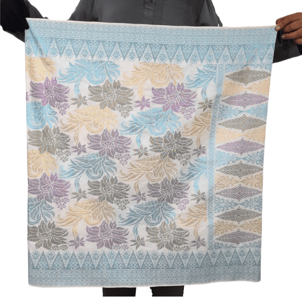 Raikan Cinta 807 - Putih Baby Blue Mix Bunga - FAQI